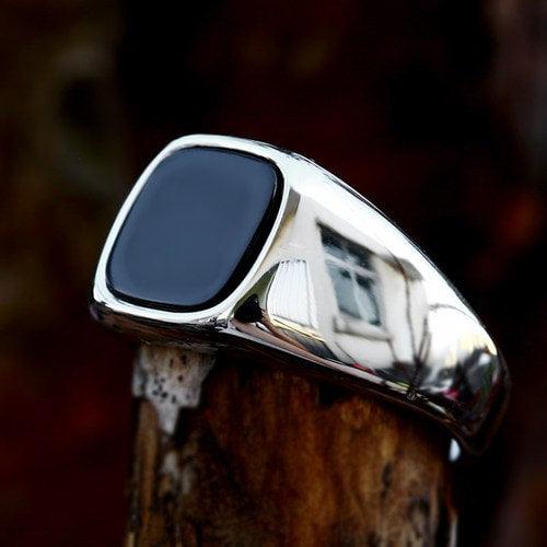 Black Square Stone Ring – JAFSA | Men's Jewelry